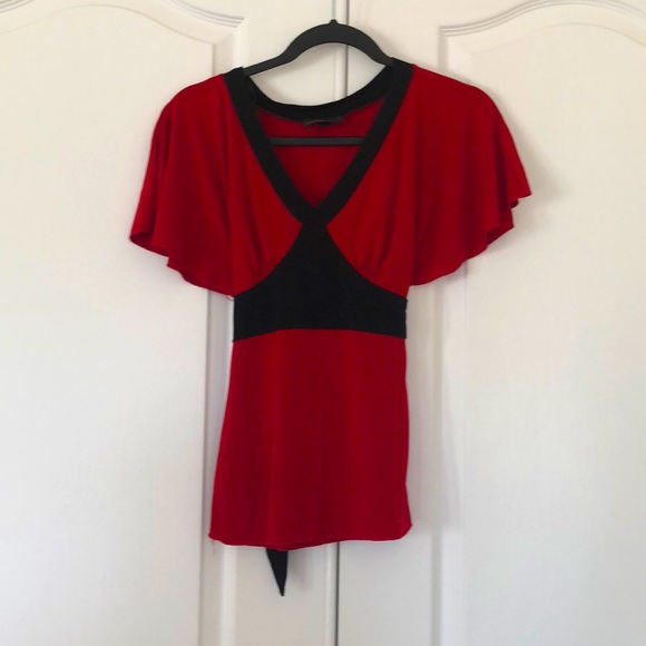 Tops | Red And Black Top | Poshmark